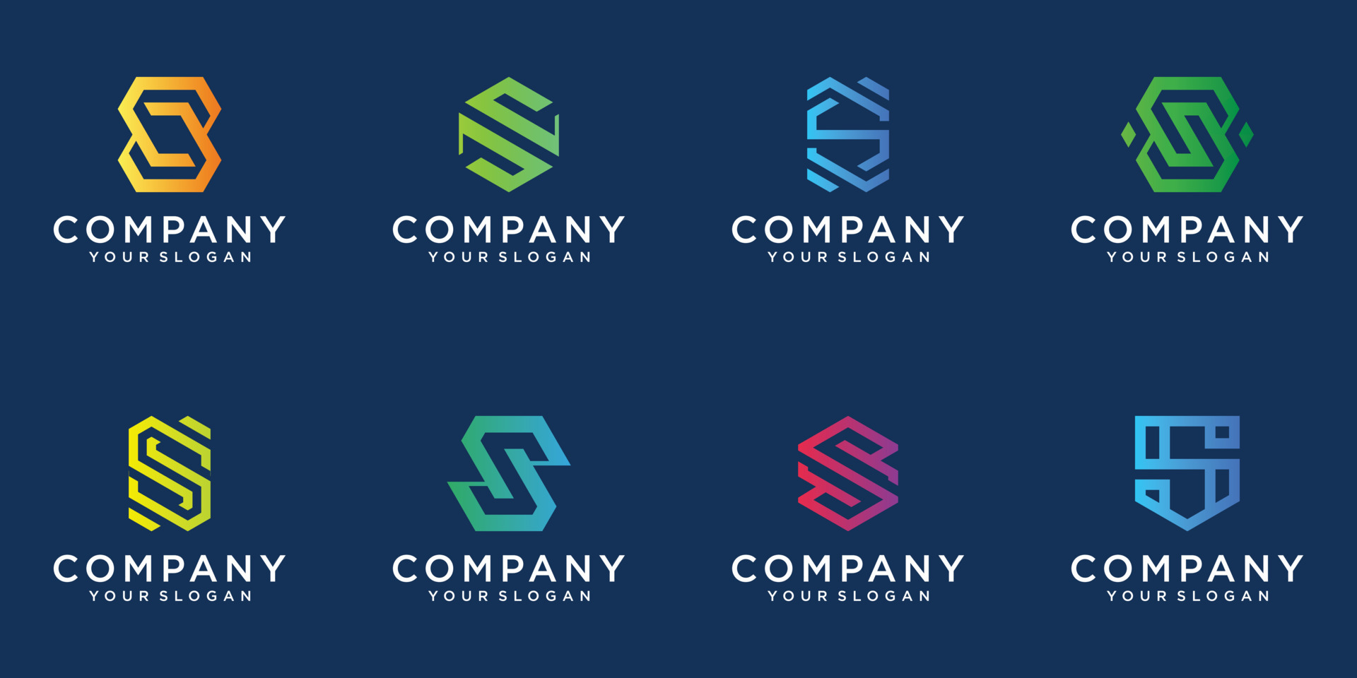 A collection Creative colorful of letter s logo designs in abstract modern minimalist flat for ...