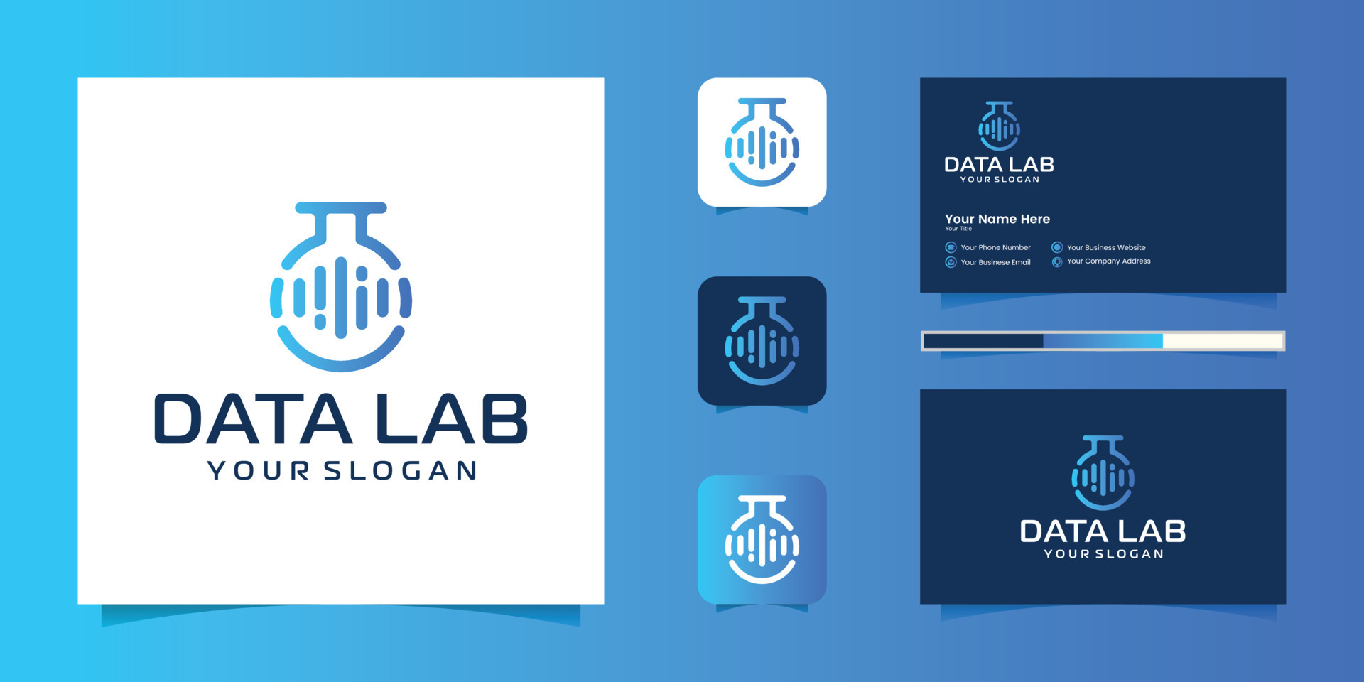 Digital Lab Logo Template. Chemical Flask . Glass pixel data laboratory logo design inspiration ...