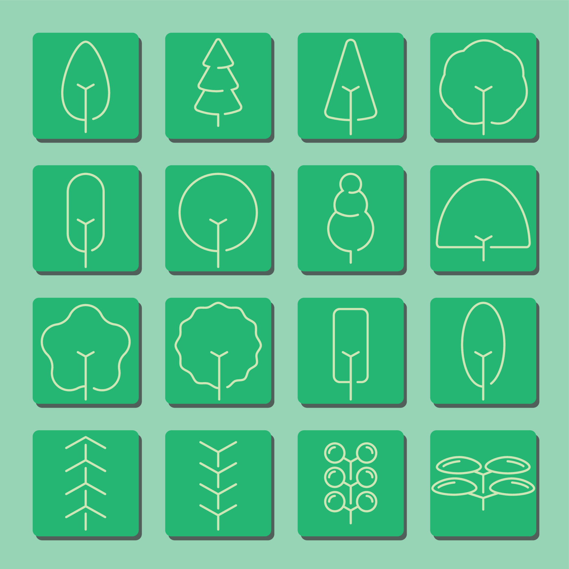 Tree symbols flat icon 21192228 Vector Art at Vecteezy