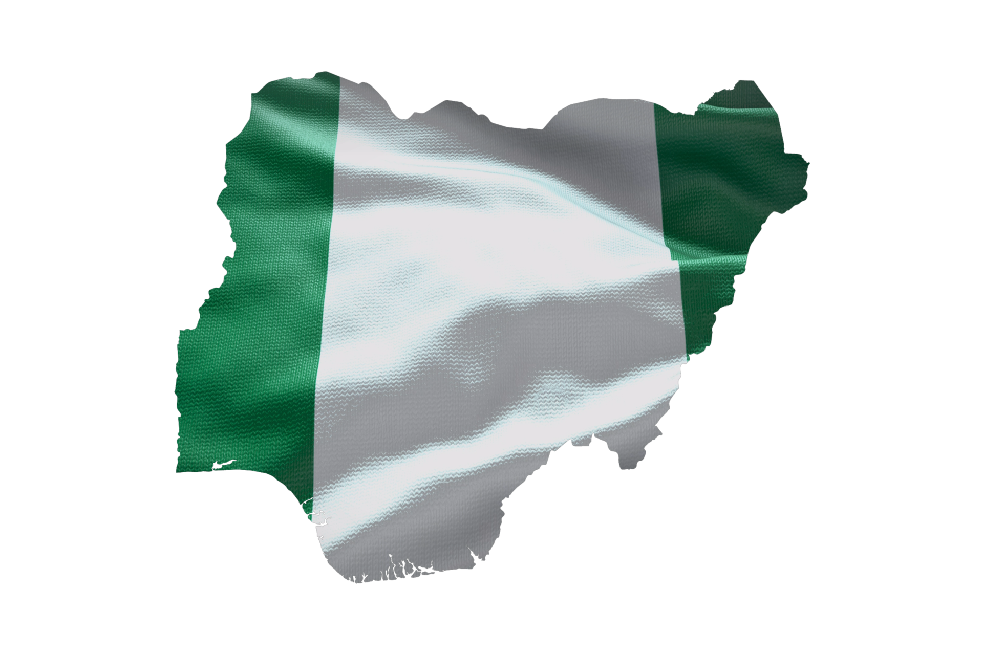 Nigeria Map Outline Icon PNG Alpha Channel Country With National Flag