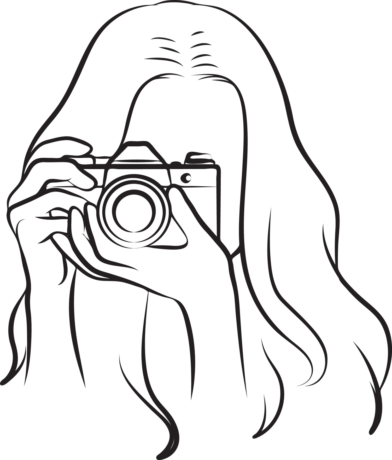 Woman Holding Camera Line Drawing. 21194439 Vector Art at Vecteezy Woman Holding Camera Line Drawing. 21194439 Vector Art at Vecteezy