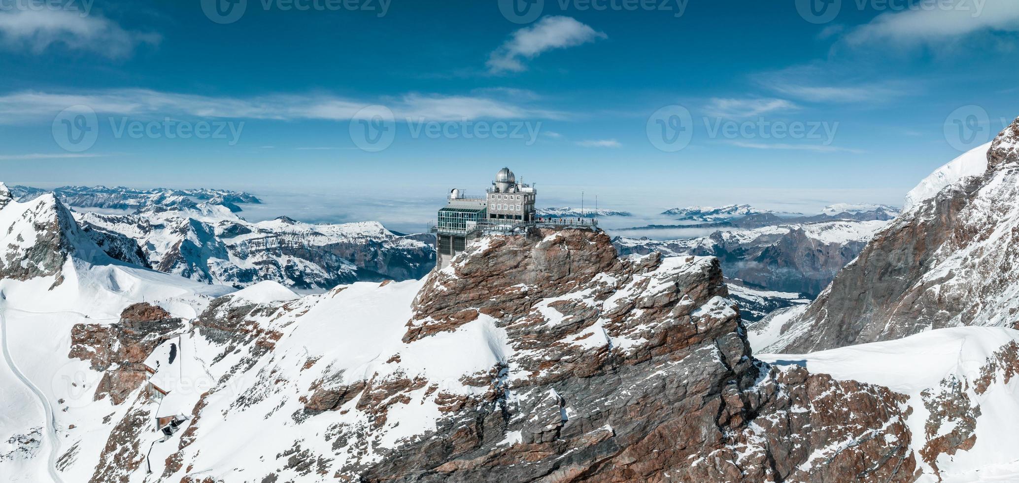 Aerial panorama view of the Sphinx Observatory on Jungfraujoch - Top of Europe 21200918 Stock ...