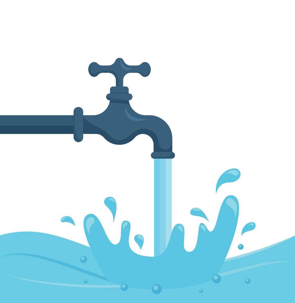 Flowing Water From Faucet Clipart