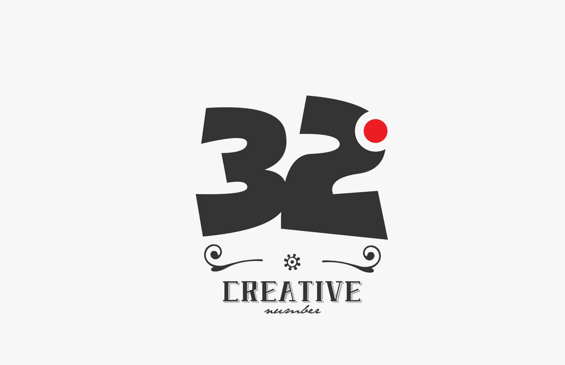 gris 32 número logo icono diseño con rojo punto. creativo modelo para empresa y negocio 21215143 ...
