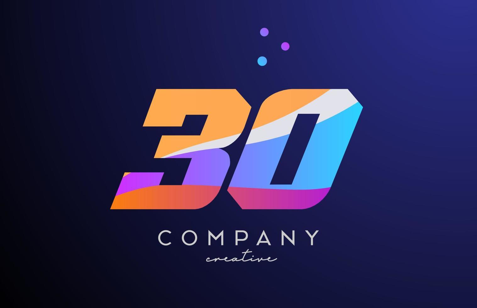 de colores número 30 logo icono con puntos amarillo azul rosado modelo diseño para un empresa y ...