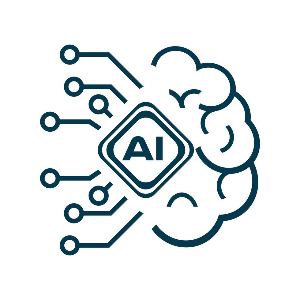 Ai Brain With Lines Of Connection Style Setting Up For New Installation Icon And Artifical