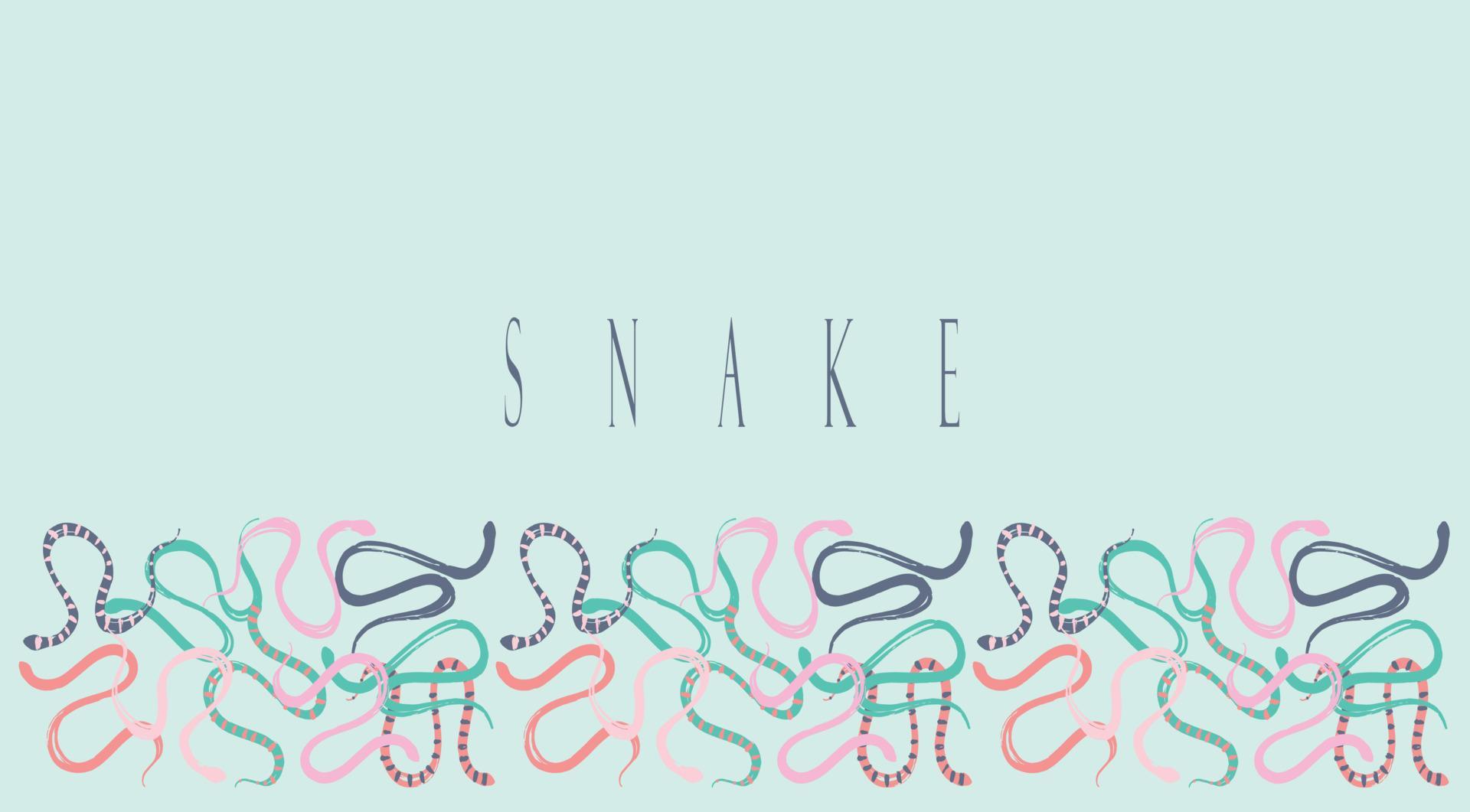 Template for design with intertwining snakes. Trendy pastel palette ...