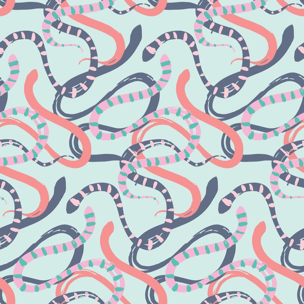 Seamless pattern with snakes. Intertwining reptiles in a trendy palette ...