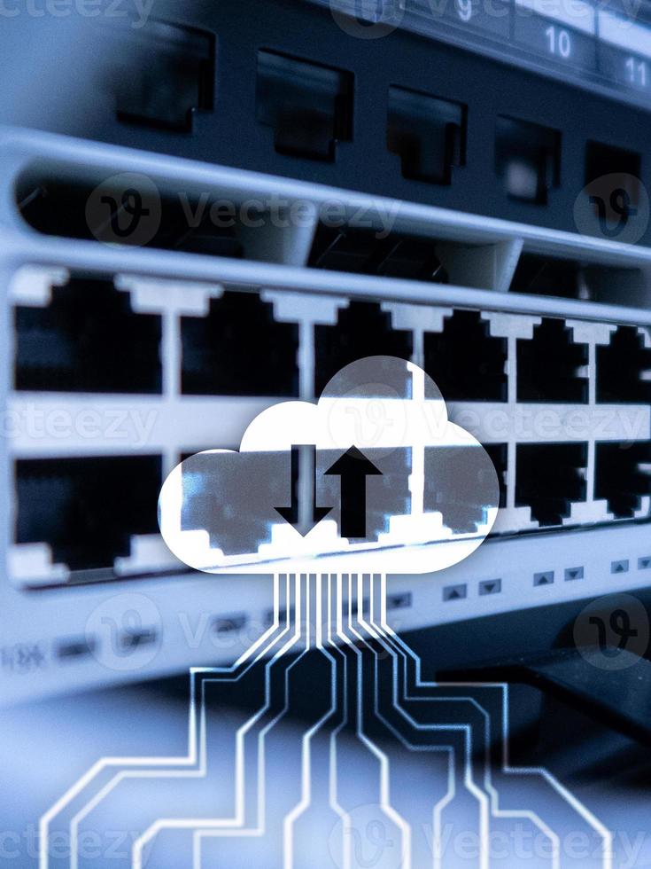 Cloud Server And Computing Data Storage And Processing Internet And