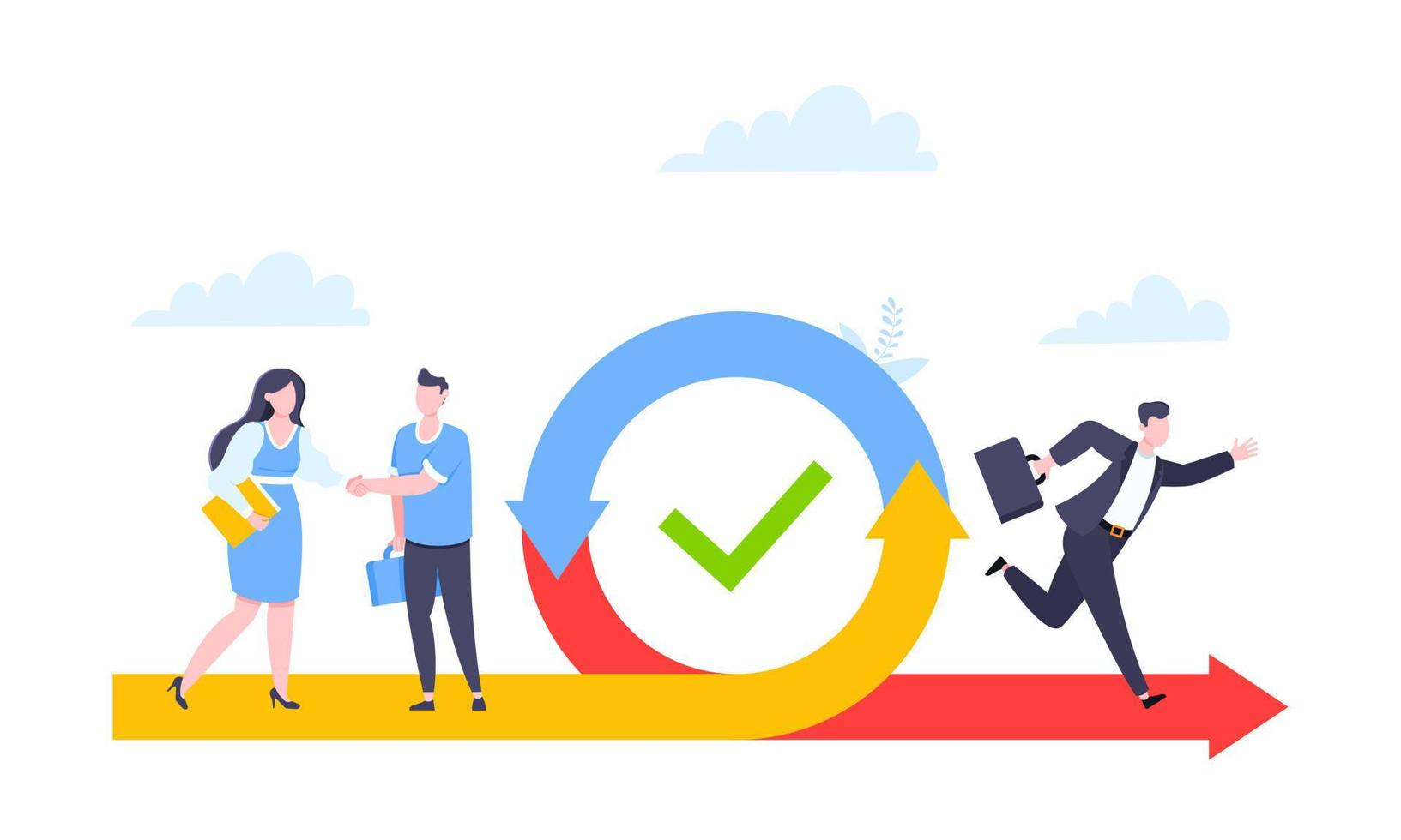 Agile Development Methodology Business Concept Flat Style Design Vector Illustration Isolated On