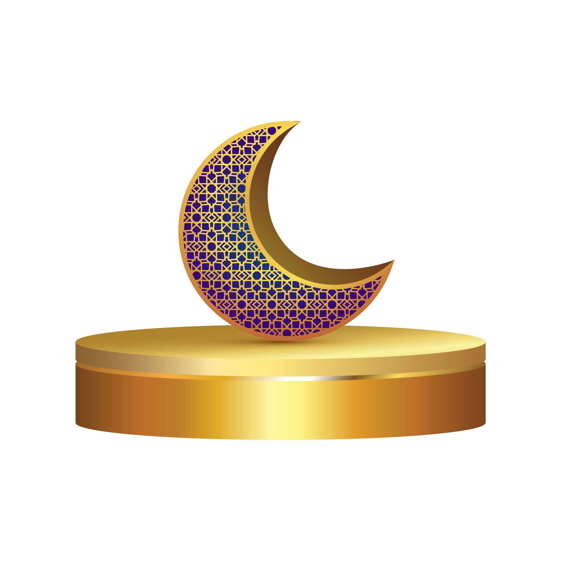 3d Golden Podium With Golden Moon Ramadan Kareem Isolated Objects 21221508 PNG