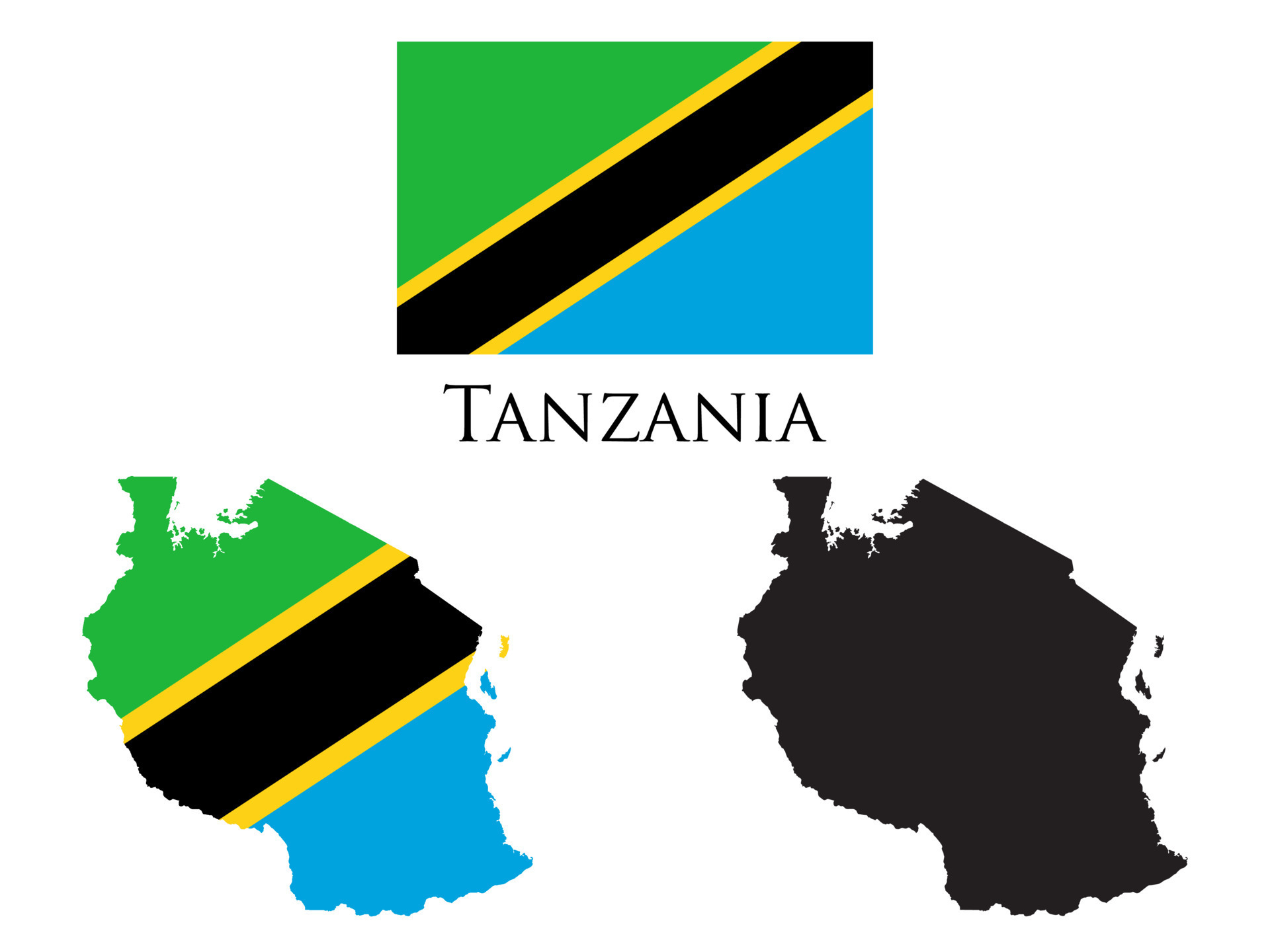 Tanzania Flag And Map Illustration Vector 21222933 Vector Art At Vecteezy
