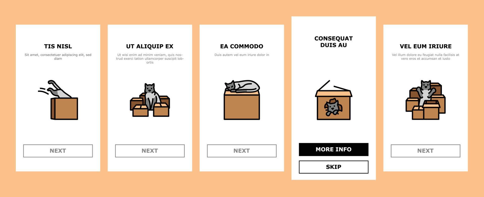 Preposition English Language Onboarding Icons Set Vector 21228476