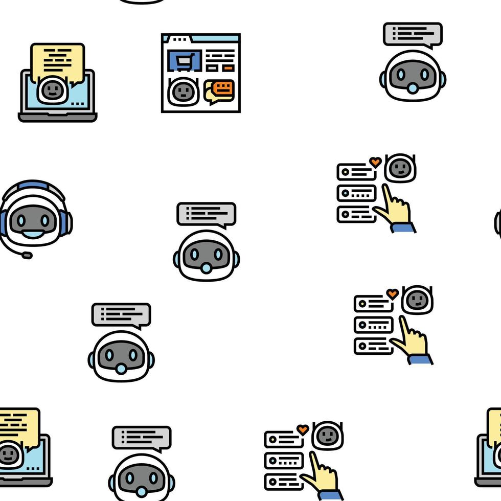 Chat Bot Robot Service Online Vector Seamless Pattern 21228816 Vector