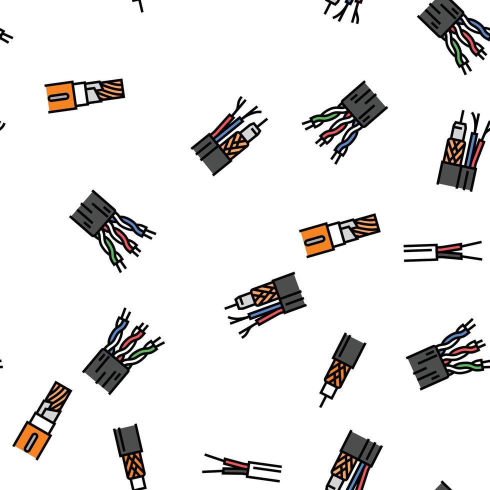 Wire Cable Technology Connection Vector Seamless Pattern 21229304