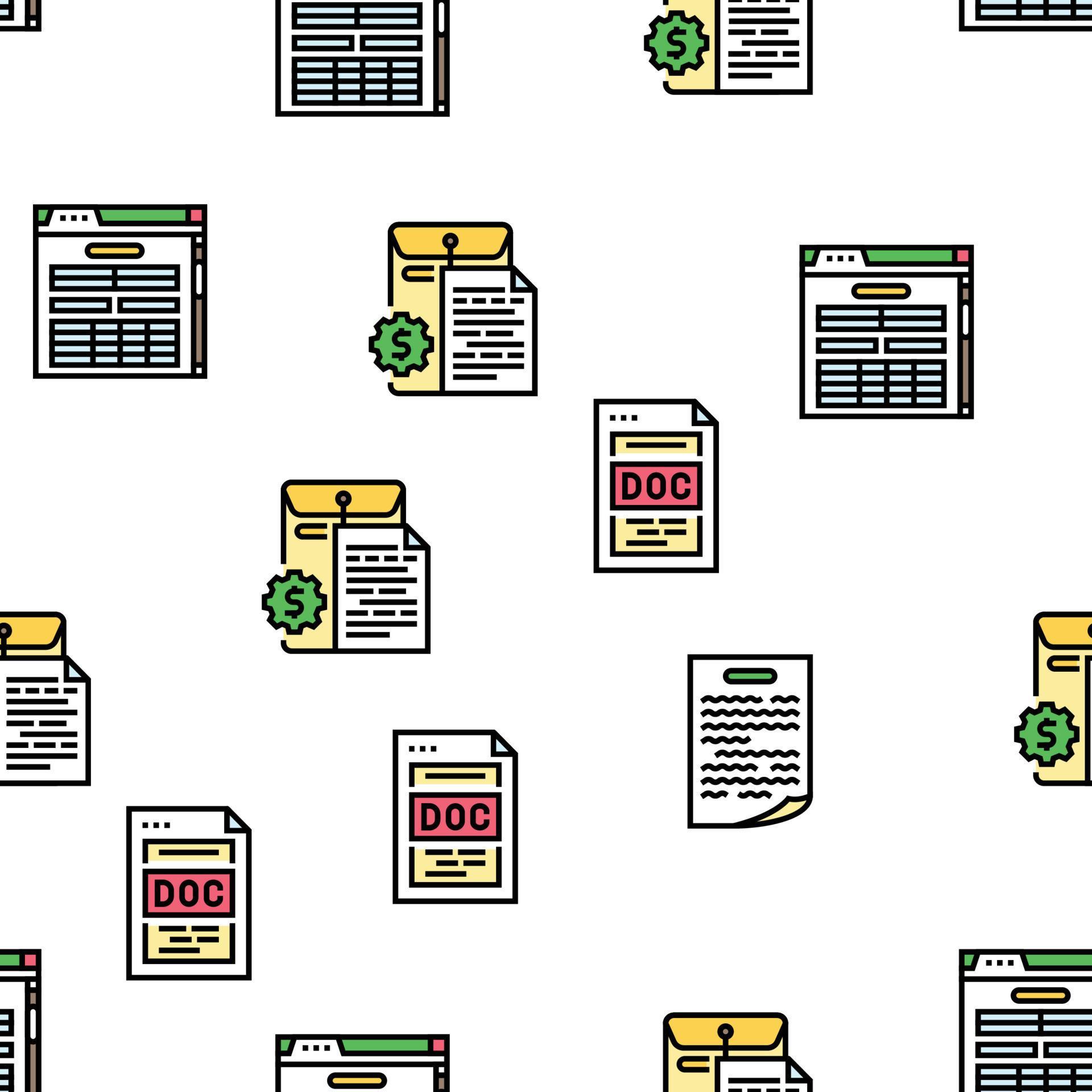 Document Paper File Business Page Vector Seamless Pattern 21230031 Vector Art At Vecteezy