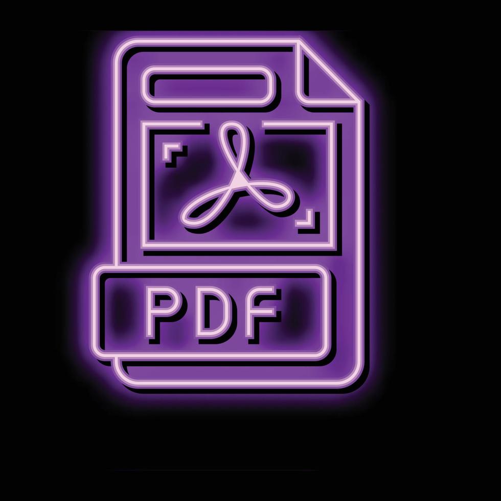 pdf file format document neon glow icon illustration 21231272 Vector Art at Vecteezy