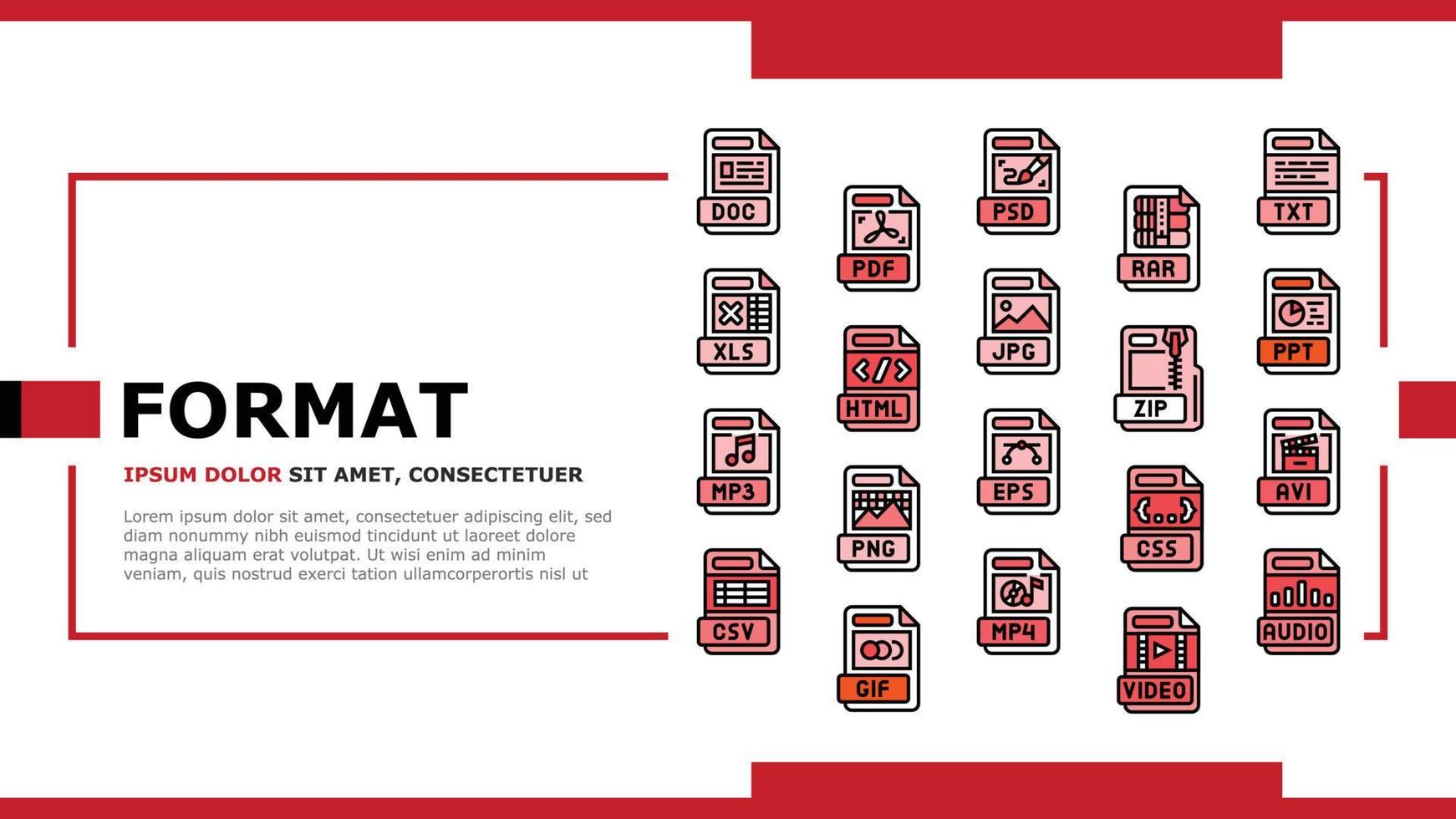 file format document landing header vector 21232966 Vector Art at Vecteezy