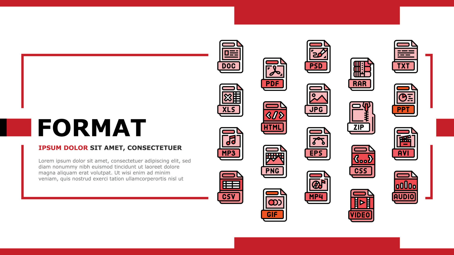 File Format Document Landing Header Vector 21232966 Vector Art At Vecteezy