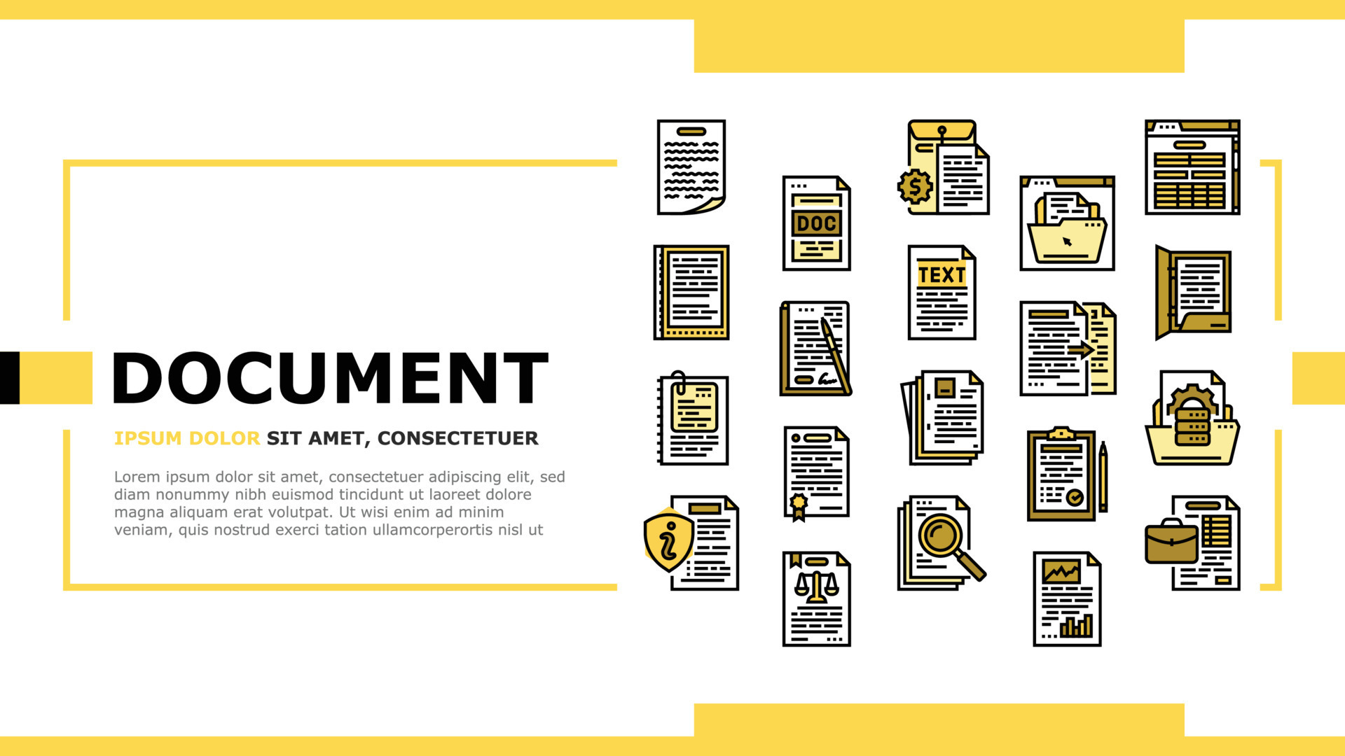 document paper file business page landing header vector 21232972 Vector ...