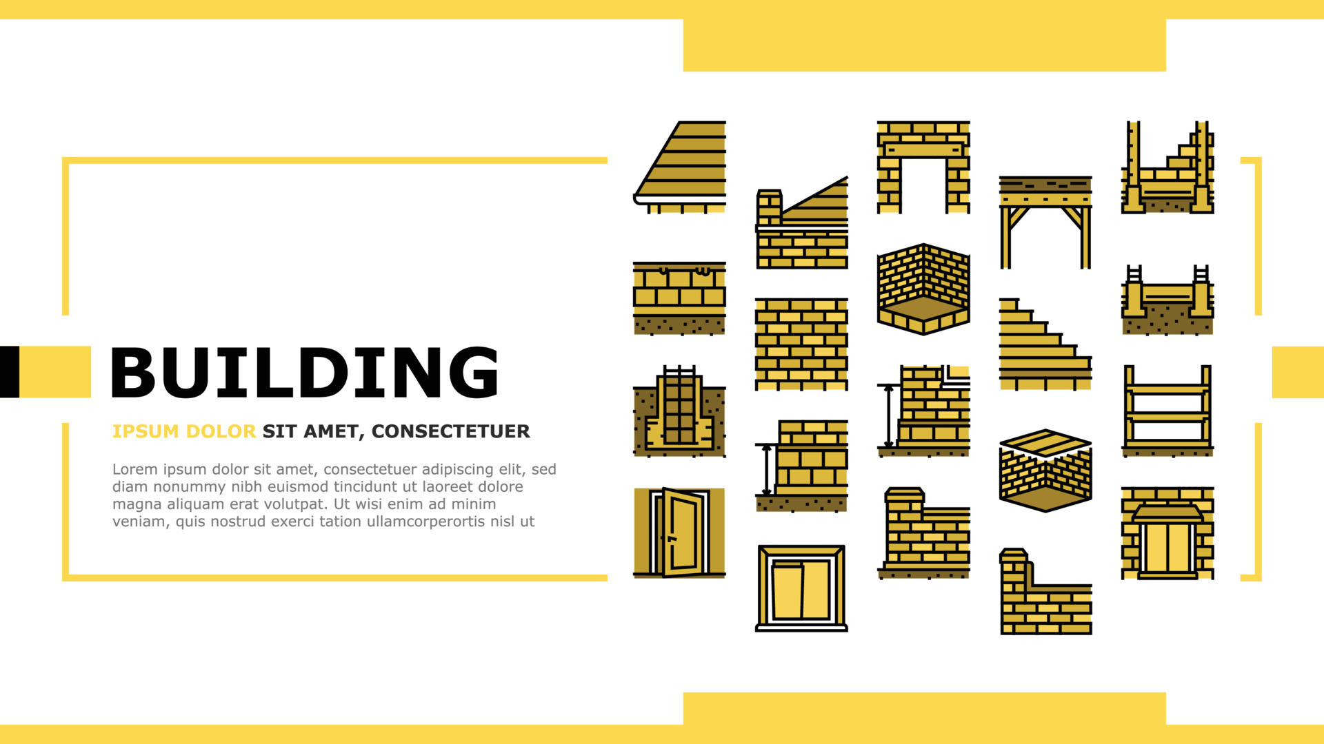 building house structure landing header vector 21232974 Vector Art at ...