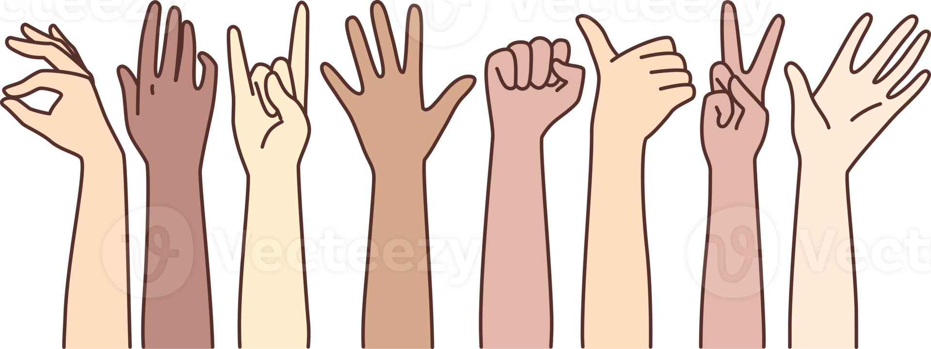 Diverse People Show Sign Language Signs 21239627 Png
