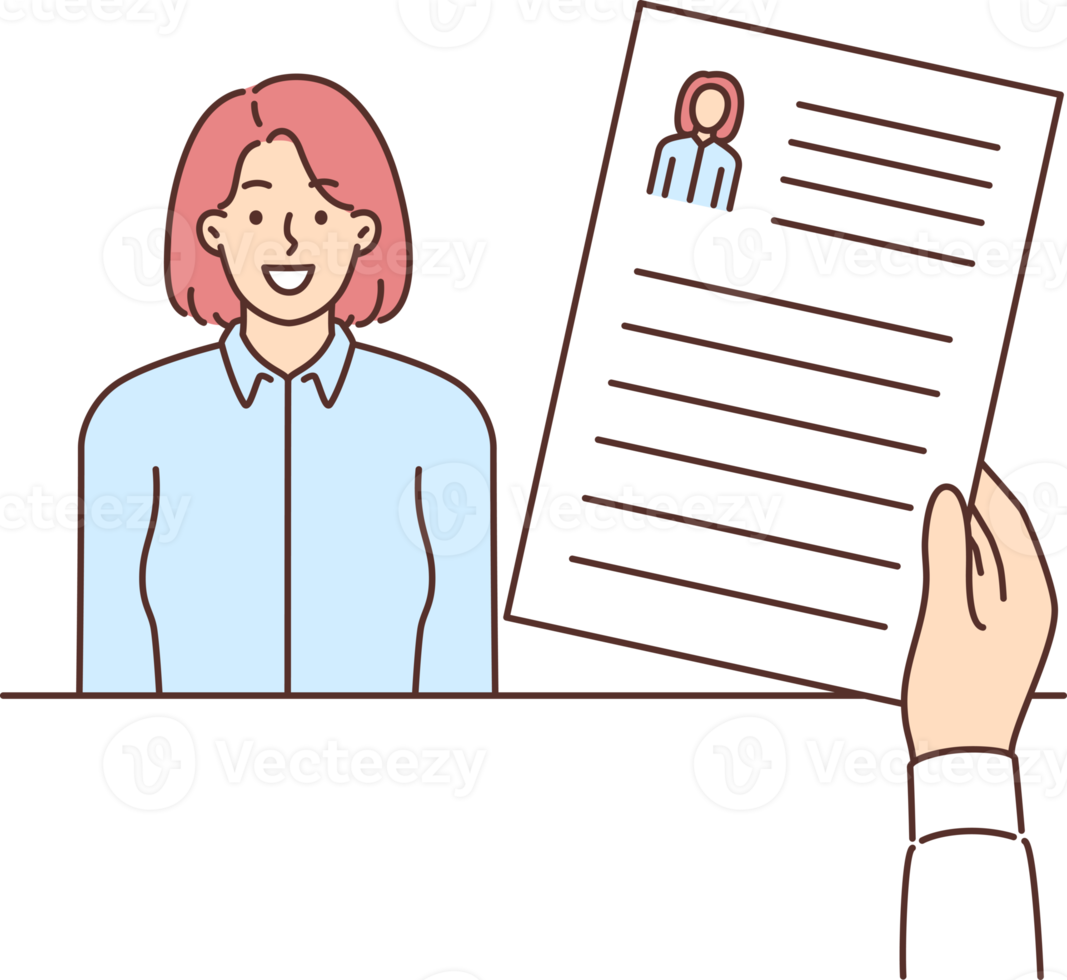 Resume of woman applying for vacancy in company in recruiters hand ... Resume of woman applying for vacancy in company in recruiters hand ...