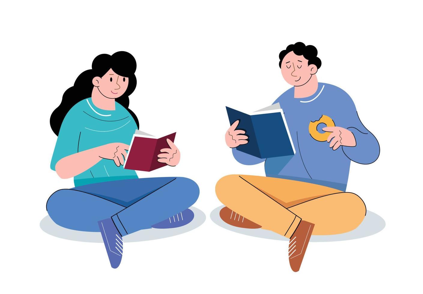 character people read book vector illustration 21244221 Vector Art at Vecteezy