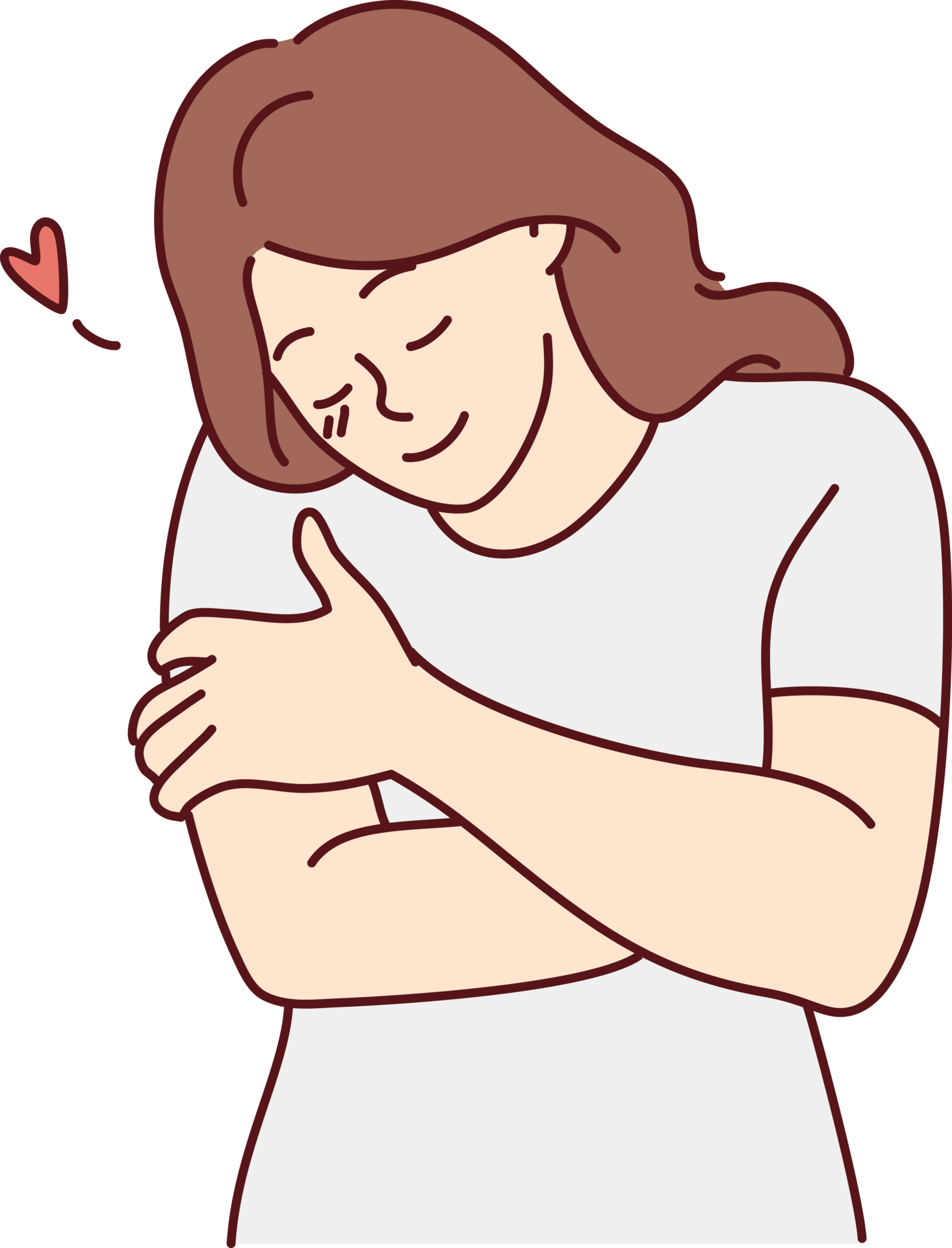 Happy Girl Hug Herself 21247485 Png