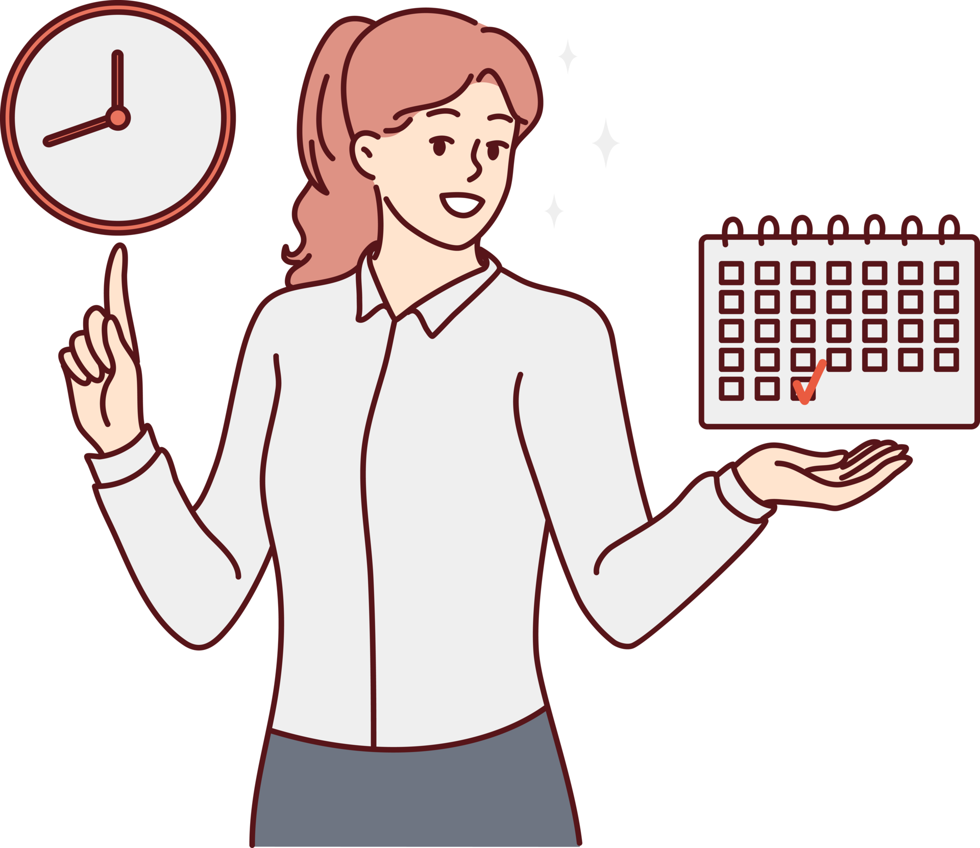 Smiling Businesswoman Finish Plan With Good Time Management 21247509 PNG smiling-businesswoman-finish-plan-with-good-time-management-21247509-png