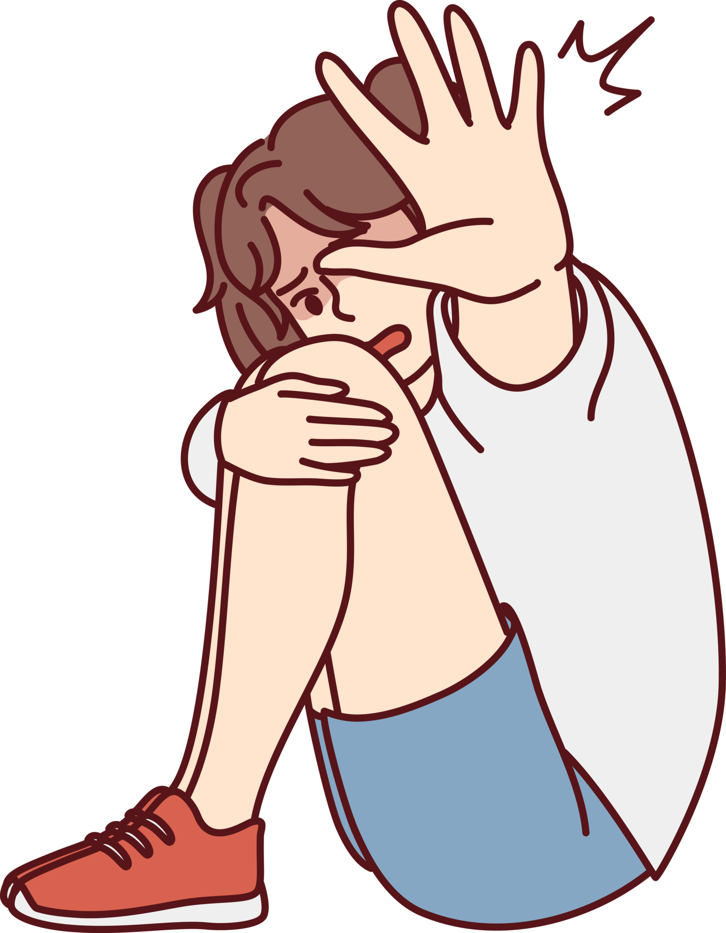Scared Girl Make Stop Gesture 21248626 Png