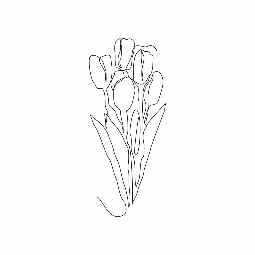 flower vector continuous line art 21249464 Vector Art at Vecteezy