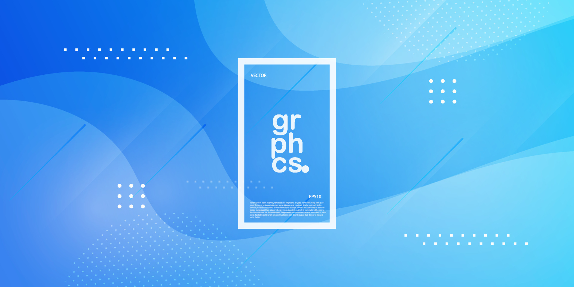 Bright gradient wave blue background with geometric shapes compotition.colorful blue design ...