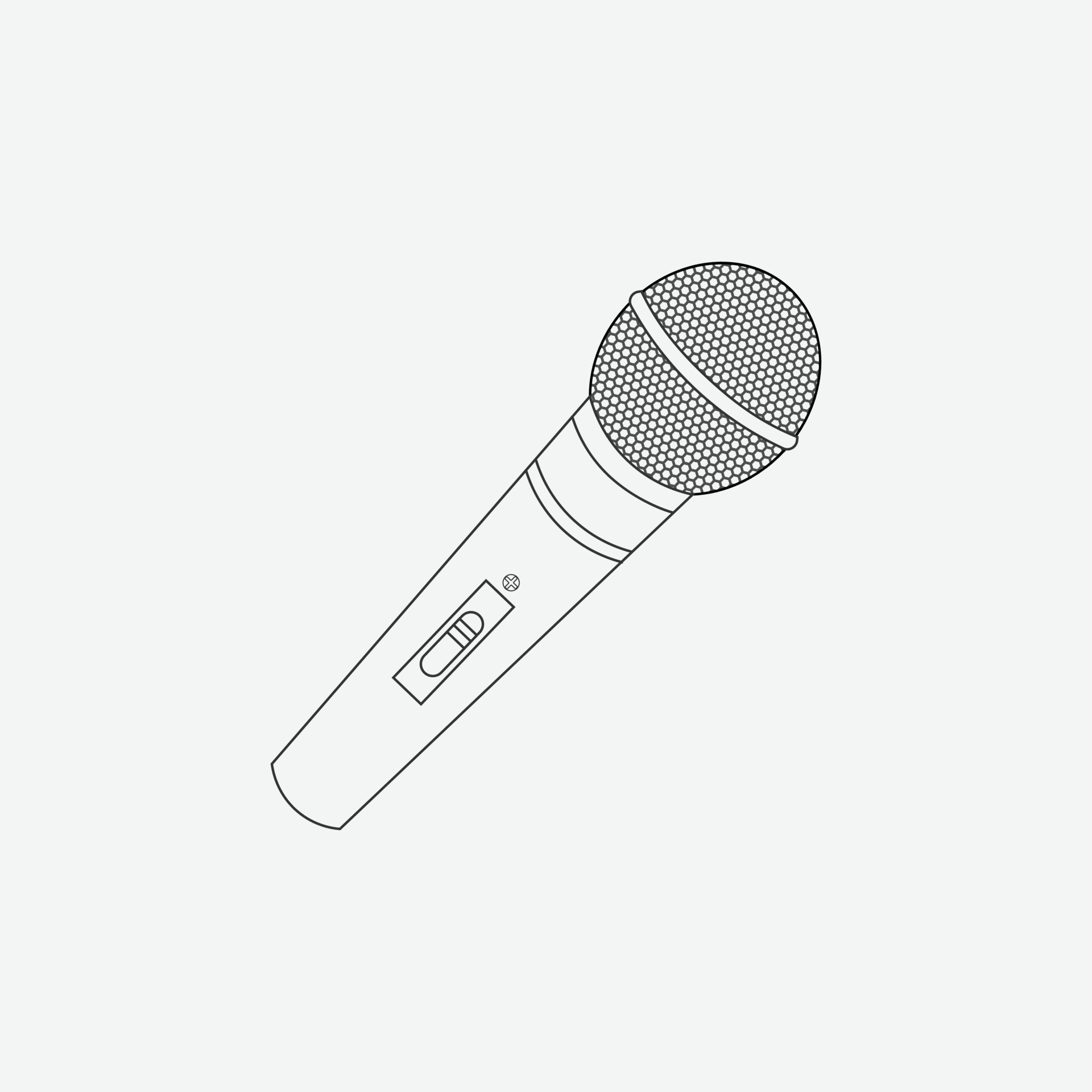 Outline Line Drawing Of Vector Microphone Icon Thin Line For Web And Mobile Modern Minimalistic