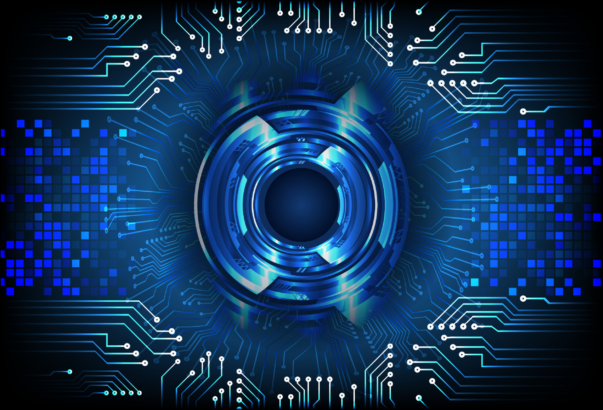 Modern Cybersecurity Eye on Technology Background 21253119 Vector Art ...