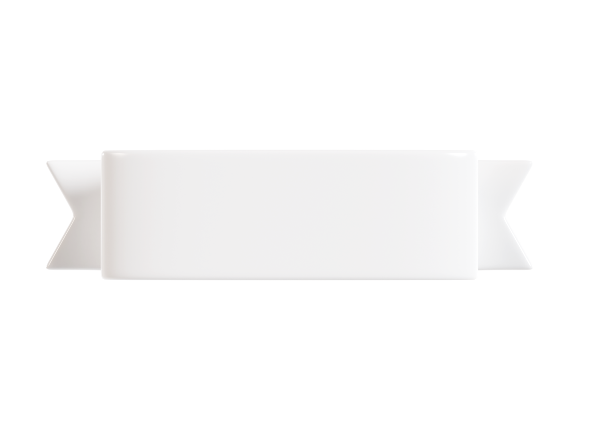 White ribbon banner 3d render - illustration of glossy text box for ... White ribbon banner 3d render - illustration of glossy text box for ...