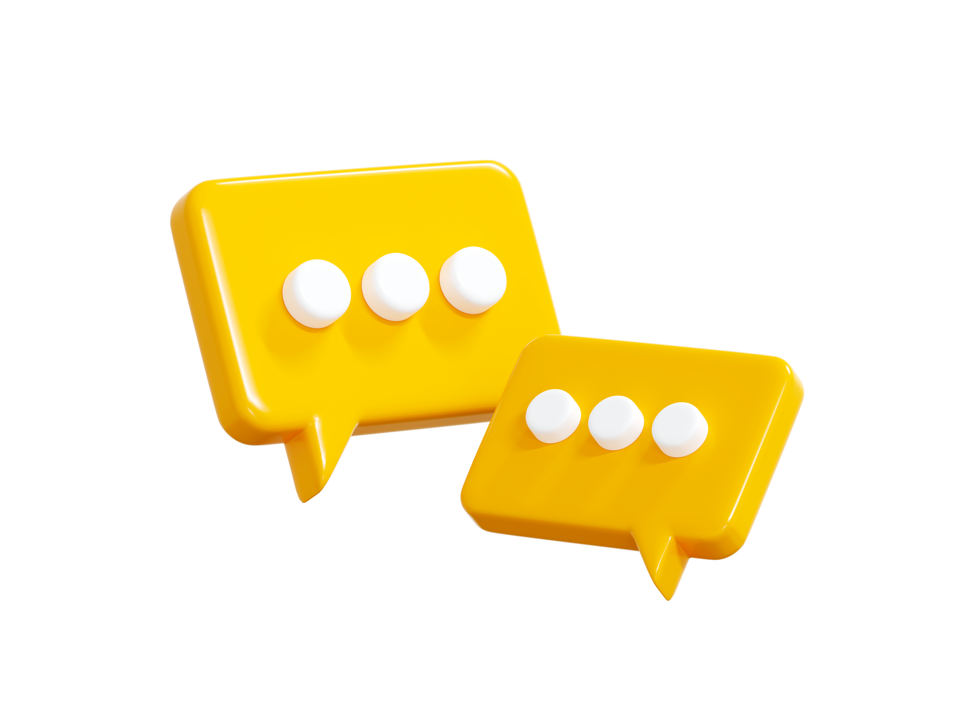 Chat 3d Render Two Yellow Speech Bubbles With Text Symbol 21254747 PNG chat-3d-render-two-yellow-speech-bubbles-with-text-symbol-21254747-png