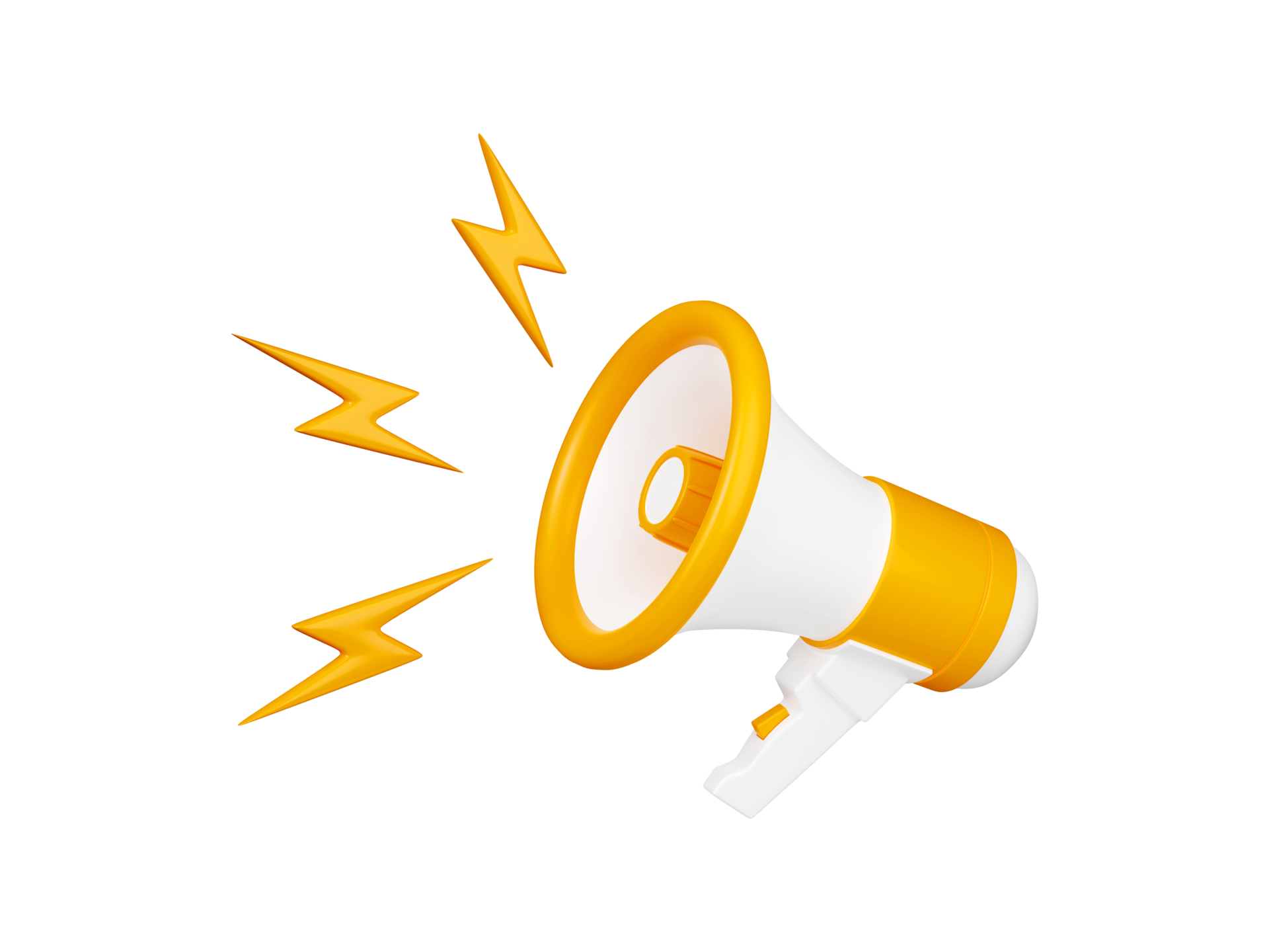Loudspeaker 3d Render Yellow And White Megaphone Banner With Empty Space For Text For
