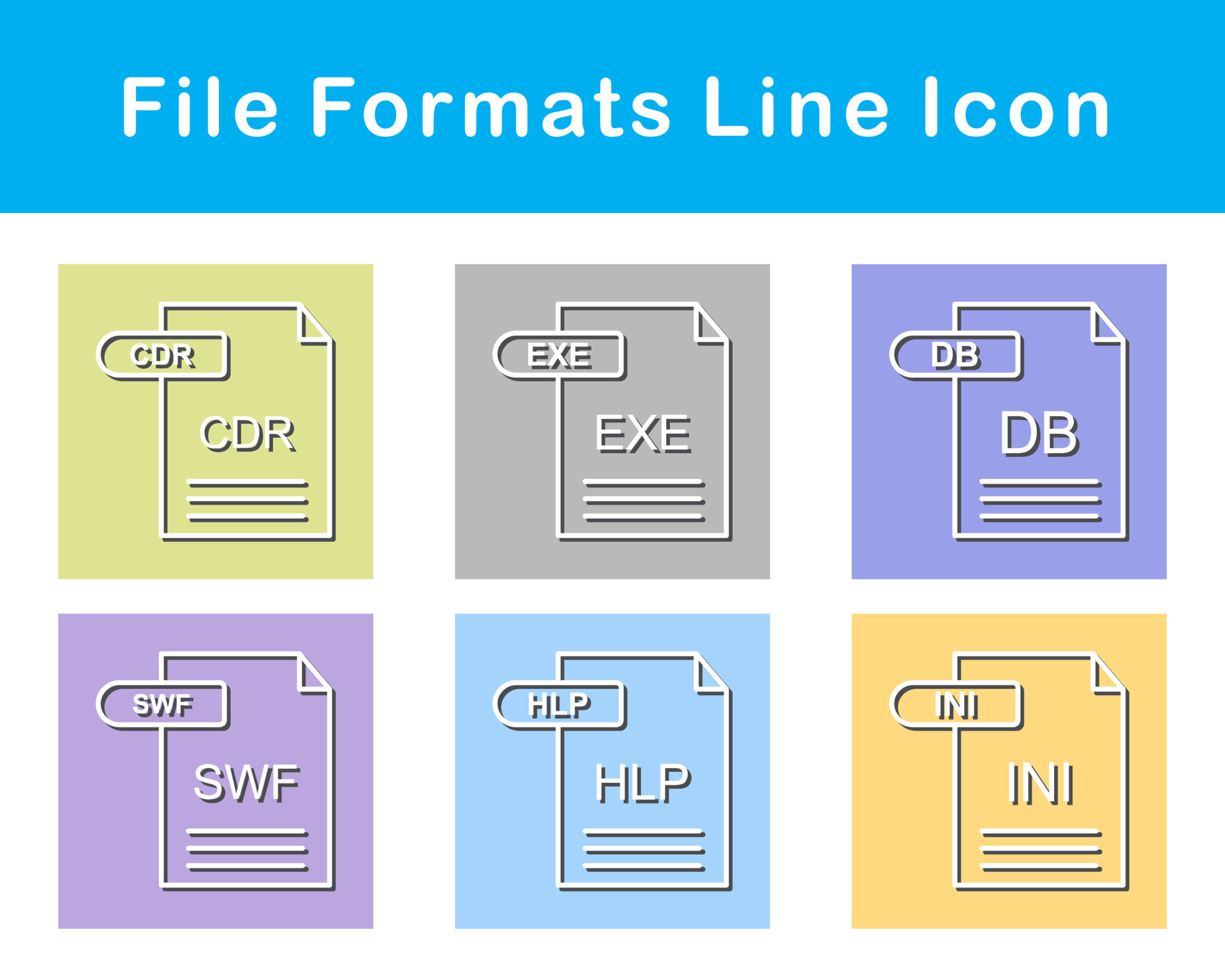 File Formats Vector Icon Set 21264329 Vector Art at Vecteezy