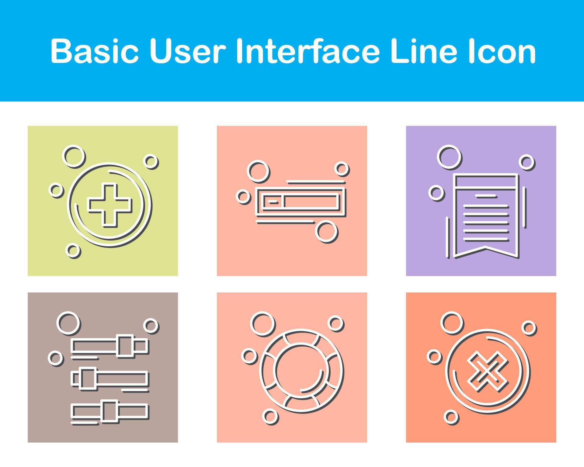 Basic User Interface Vector Icon Set 21264788 Vector Art at Vecteezy