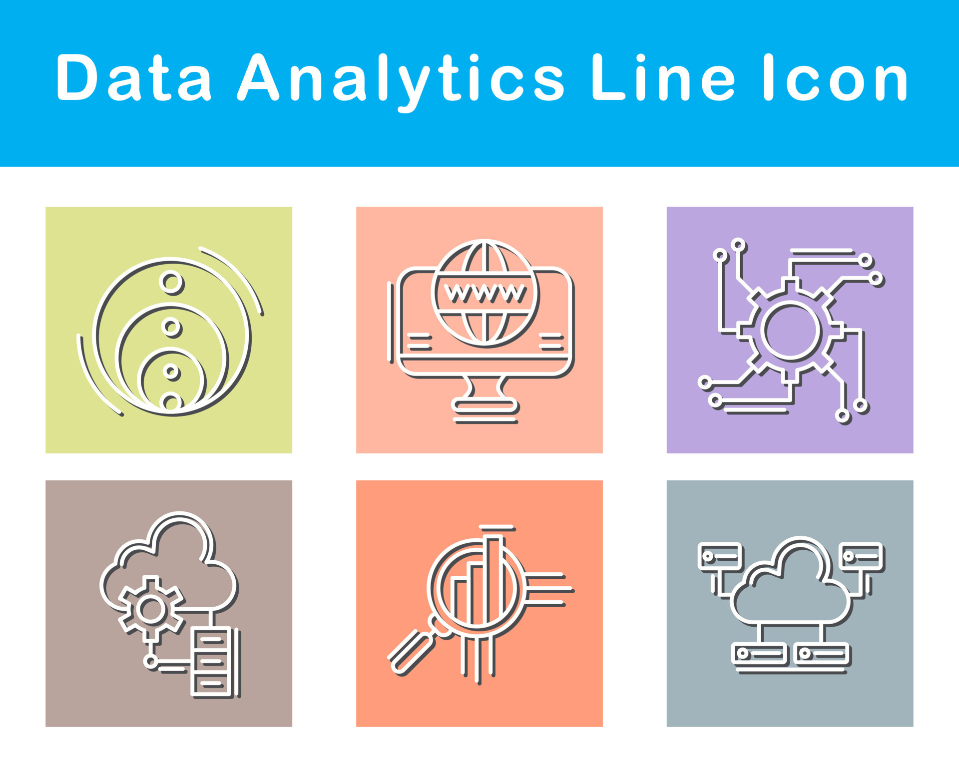 Data Analytics Vector Icon Set 21266673 Vector Art at Vecteezy