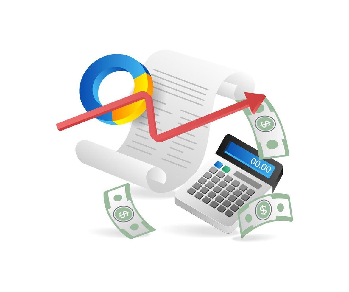 Isometric flat 3d illustration concept of agreement letter calculating ... Isometric flat 3d illustration concept of agreement letter calculating ...