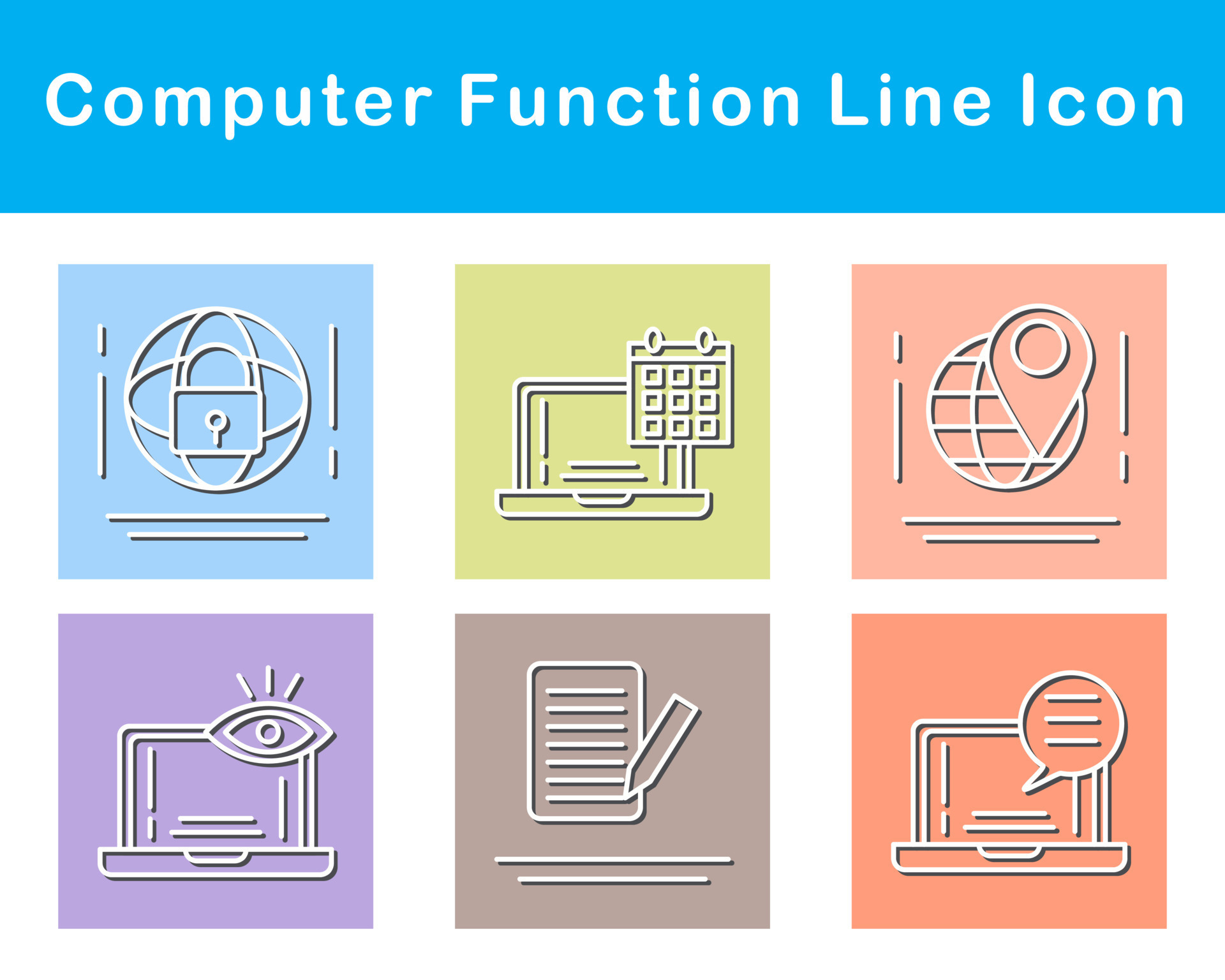 Computer Function Vector Icon Set 21272994 Vector Art at Vecteezy