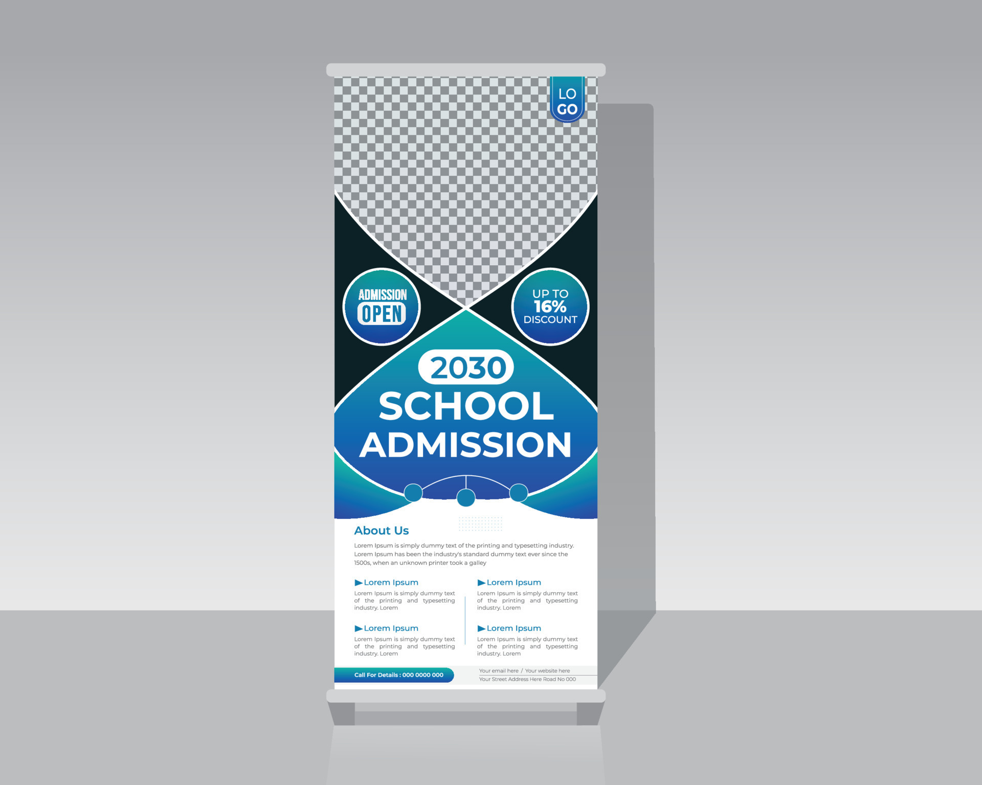 School Admission open roll up banner design template 21274760 Vector ... School Admission open roll up banner design template 21274760 Vector ...