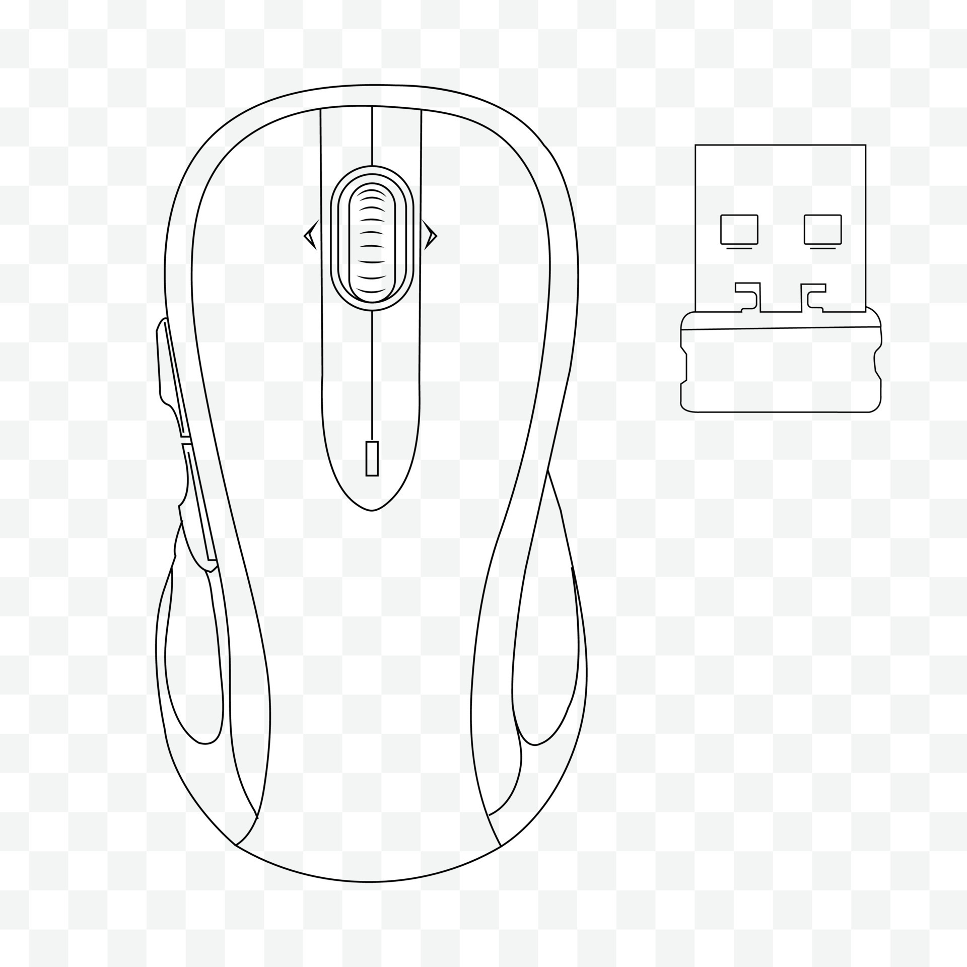 Wireless Computer Mouse Outline Vector Illustration Sleek And Modern Design For Easy Navigation