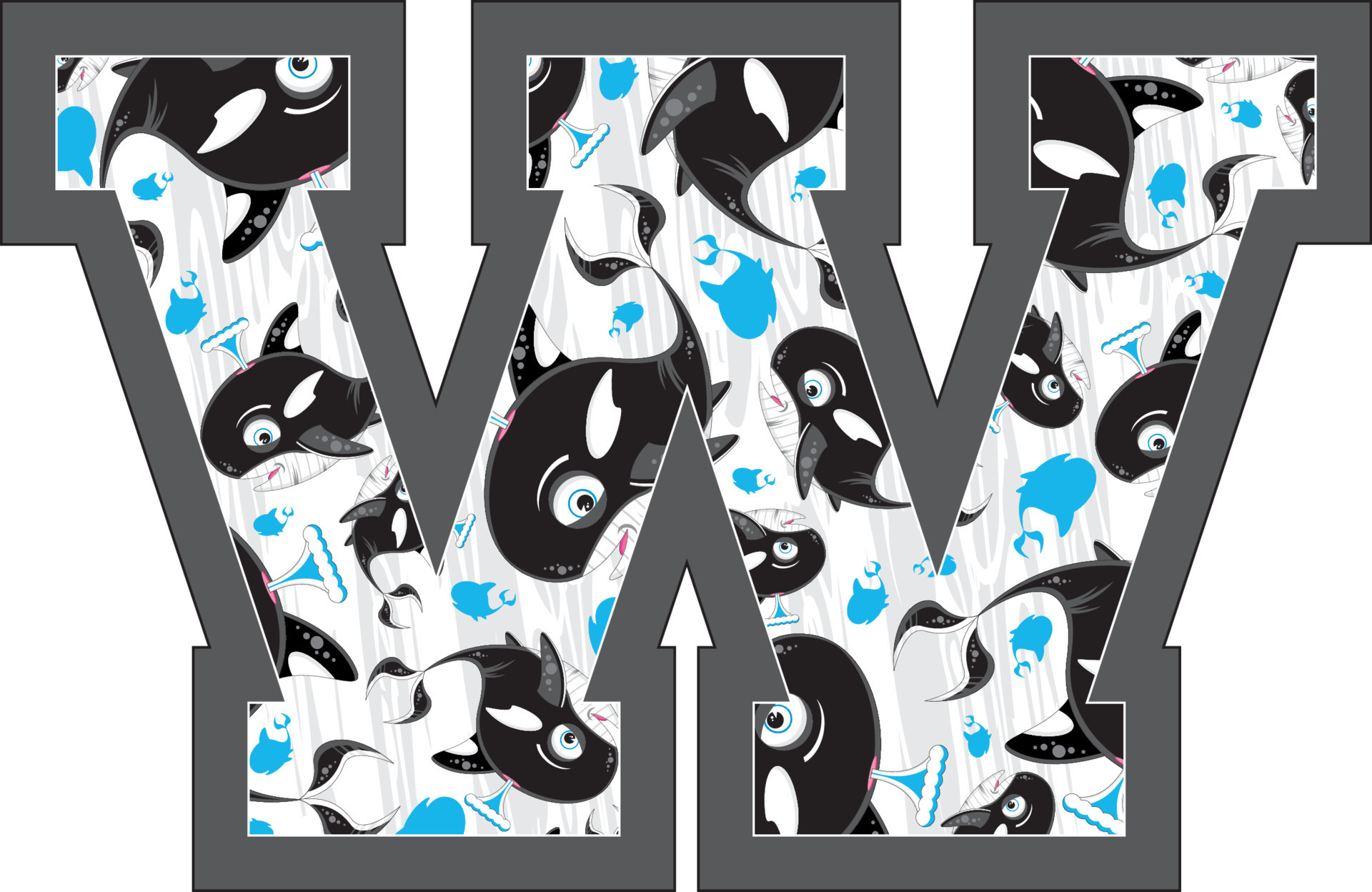 W is for Whale Alphabet Learning Illustration 21277702 Vector Art at ...