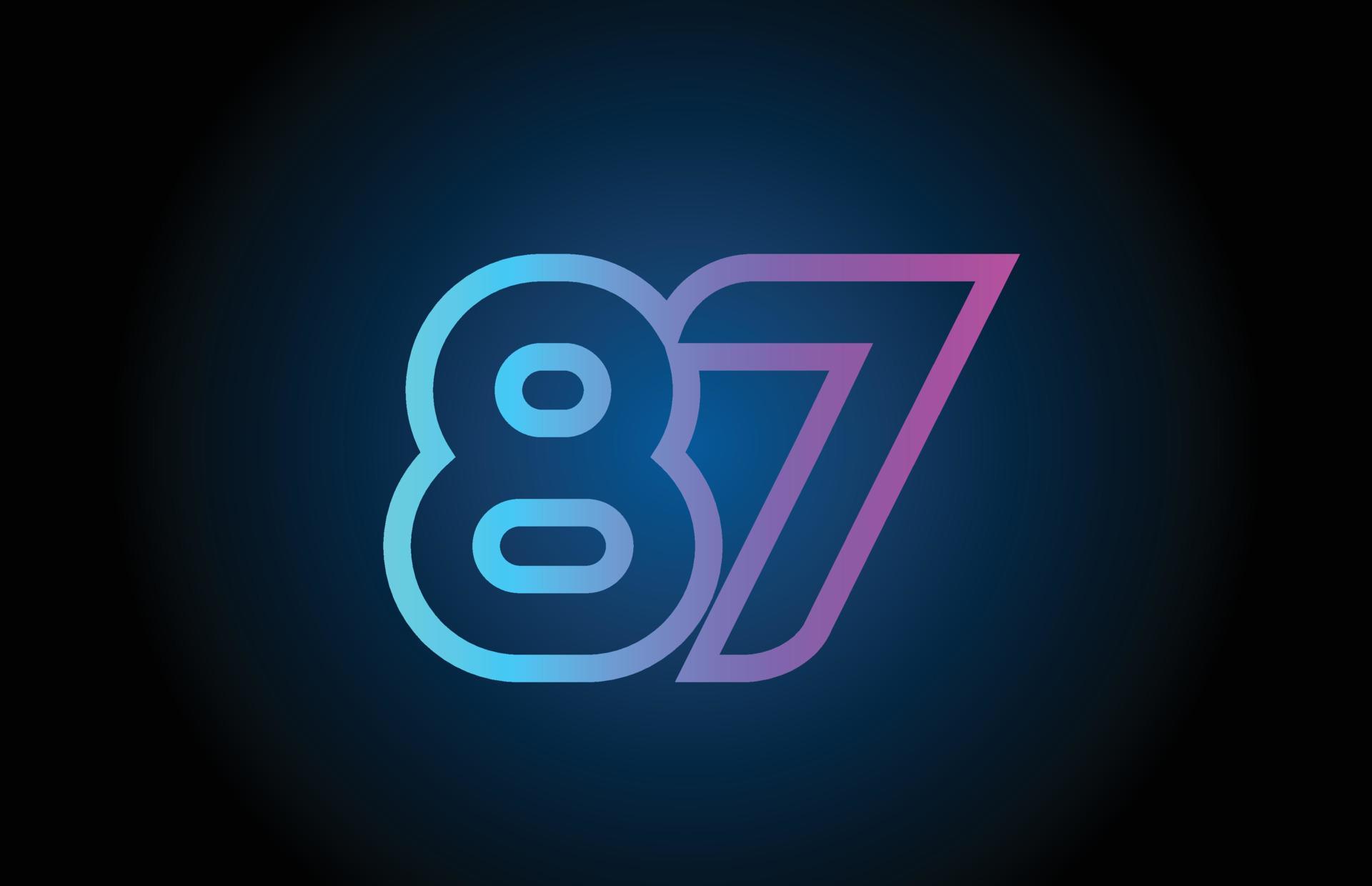 pink line 87 number logo icon design. Creative template for business and company 21277806 Vector ...