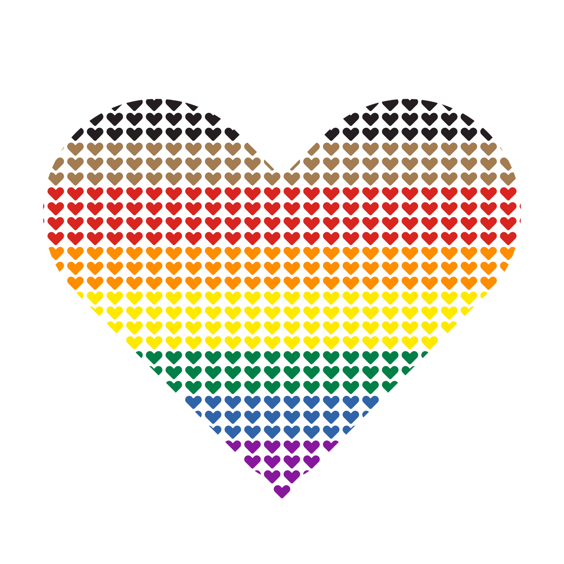 Pride Flag Heart Shape Icon With Heart Pattern Inside Heart Symbol