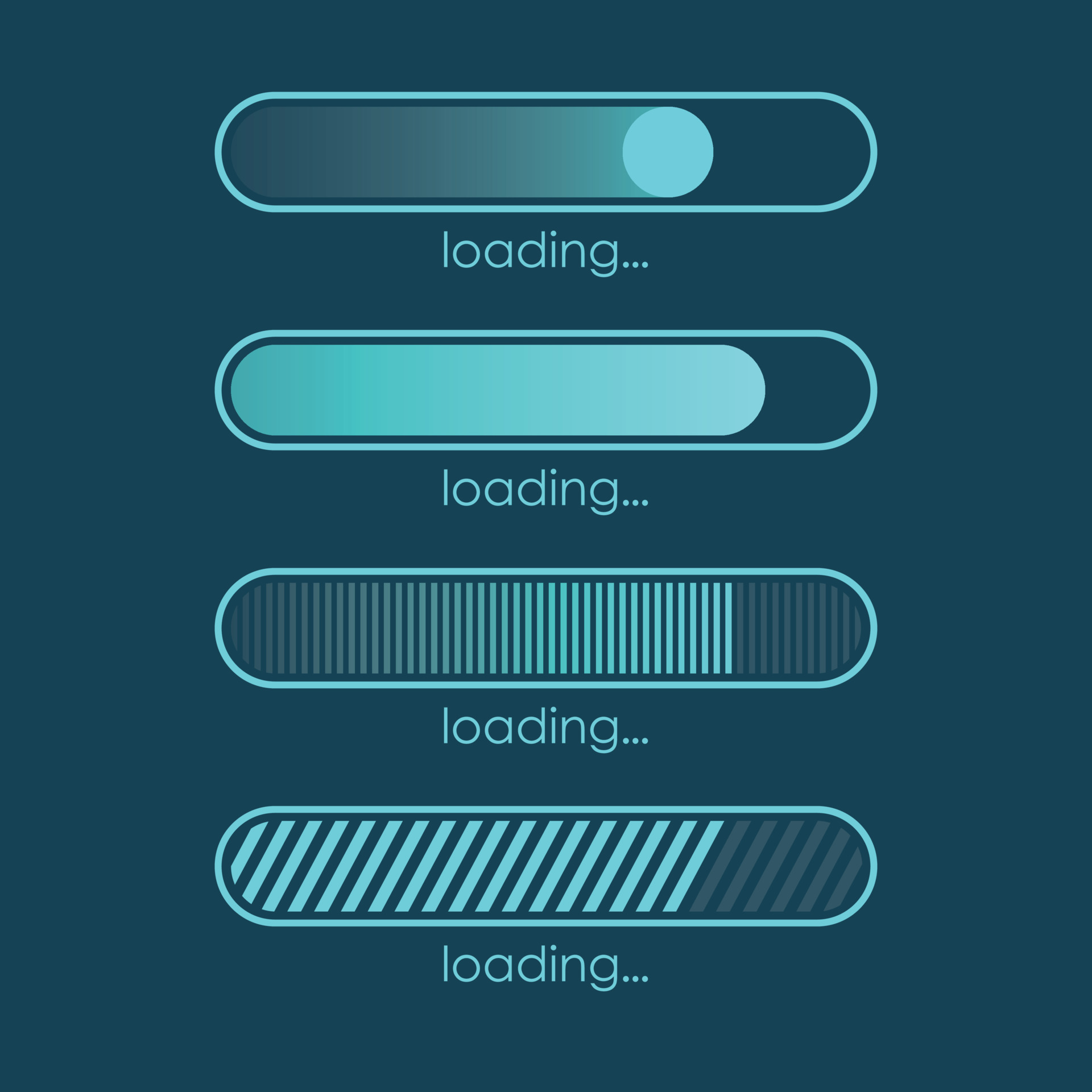 Loading bar icon in flat style. Progress indicator vector illustration ...