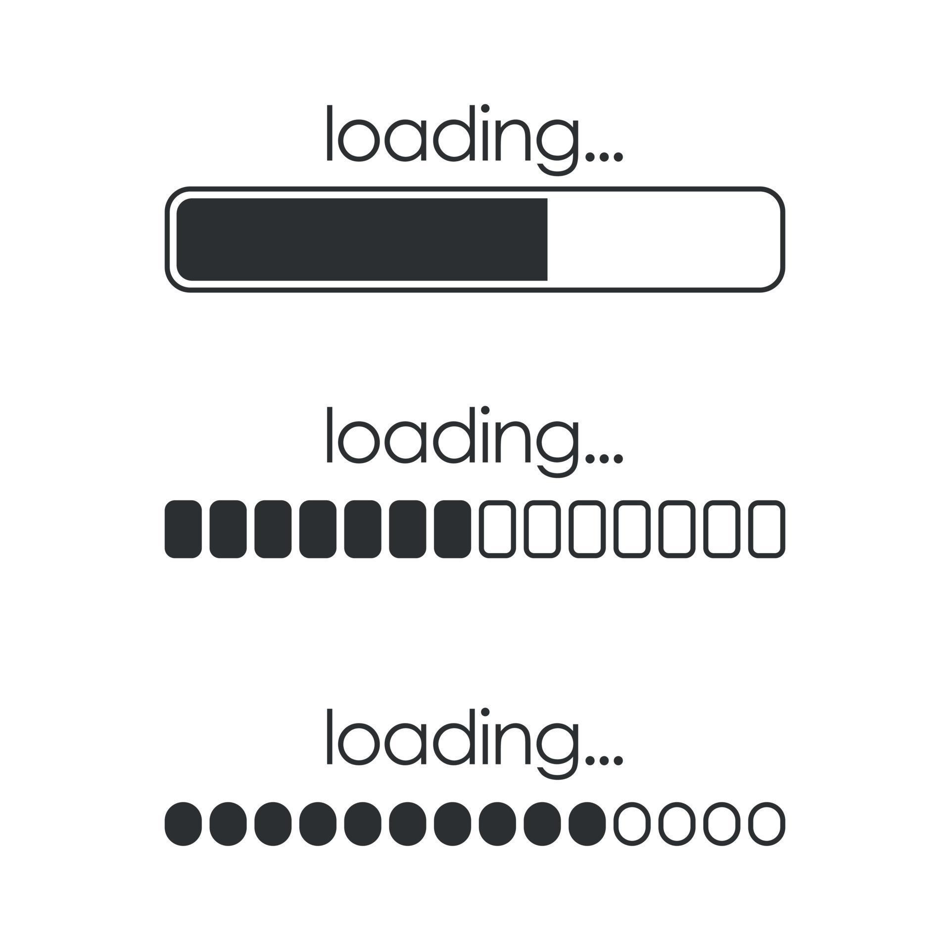 Loading bar icon in flat style. Progress indicator vector illustration ...
